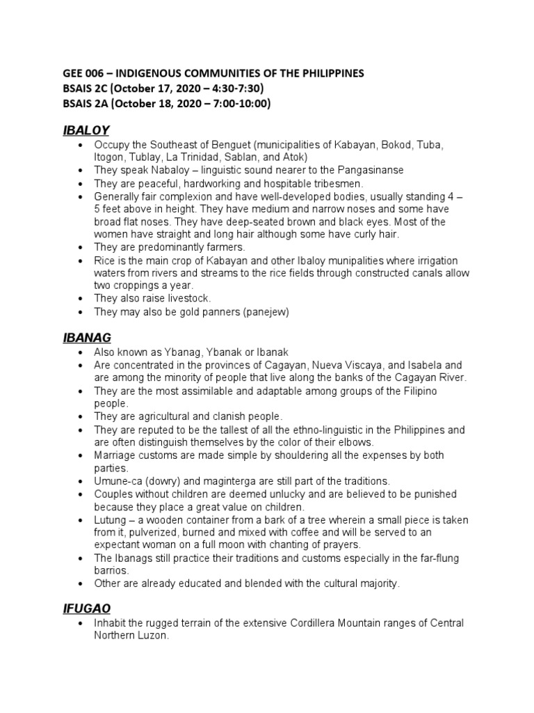 Ibaloy Ibanag Ifugao Ikalahan | PDF | Agriculture