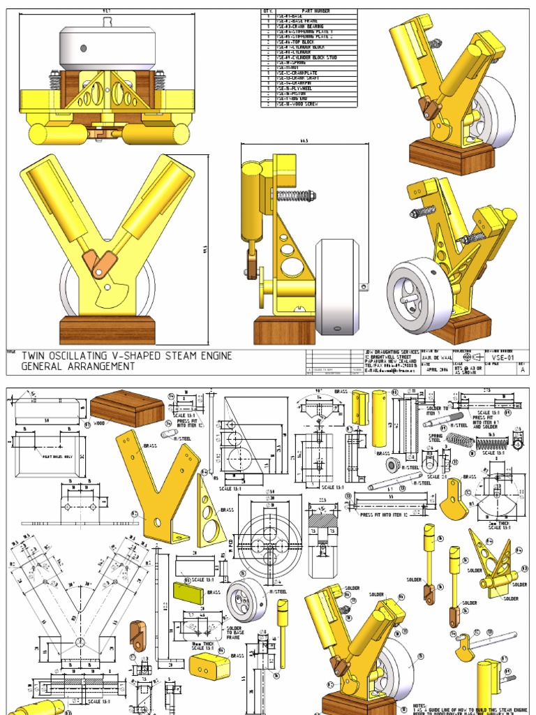 Twin Oscillating V-Shaped Steam Engine General Arrangement: VSE-01 A ...