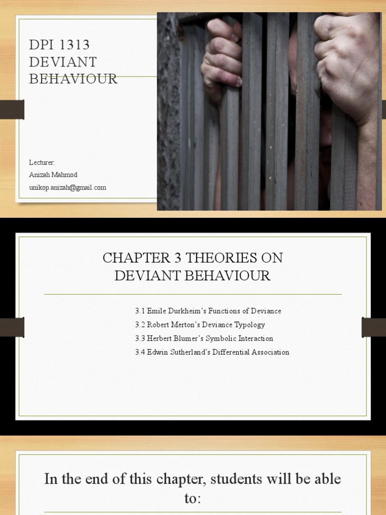 Chapter 3 Theories On Deviant Behaviour | PDF | Deviance (Sociology ...