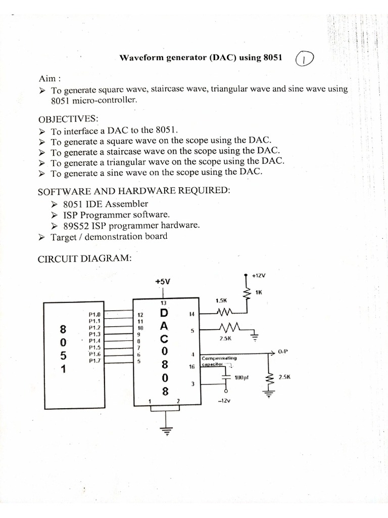 Waveform Generation Using 8051 PDF | PDF