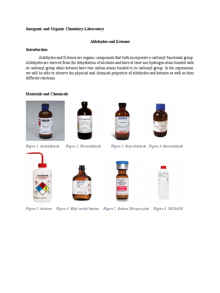 Inorganic and Organic Chemistry-Laboratory Aldehydes and Ketones | PDF ...