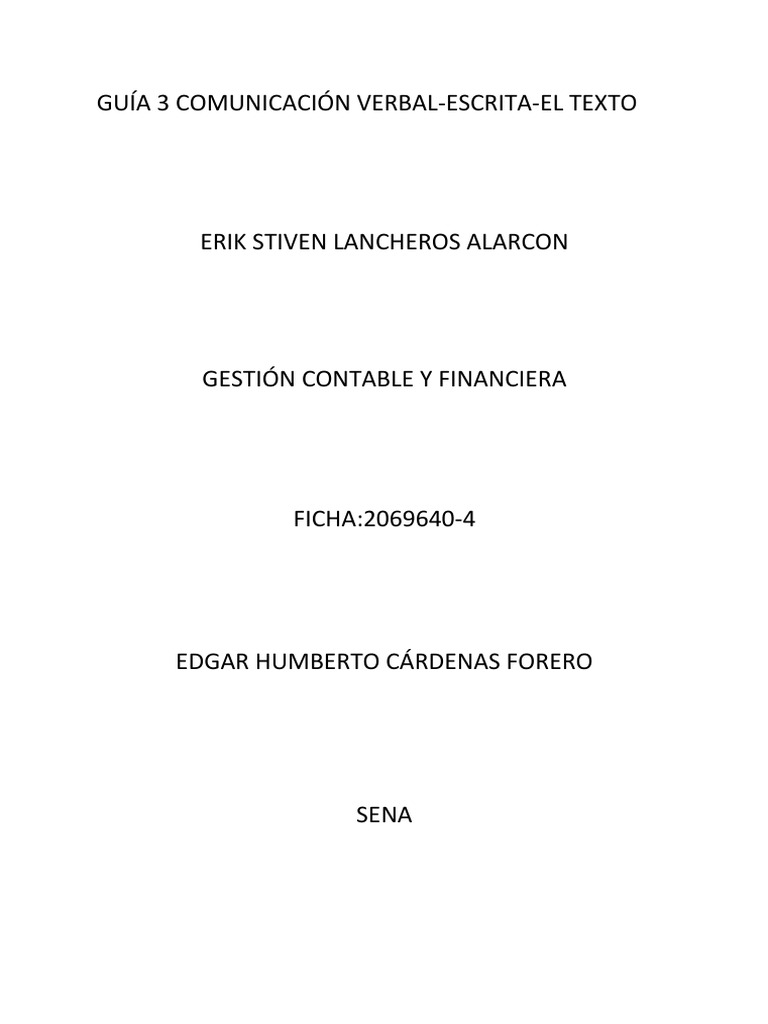 Guia 3 Comunicación Verbal-Escrita-El Texto | PDF | Idiomas