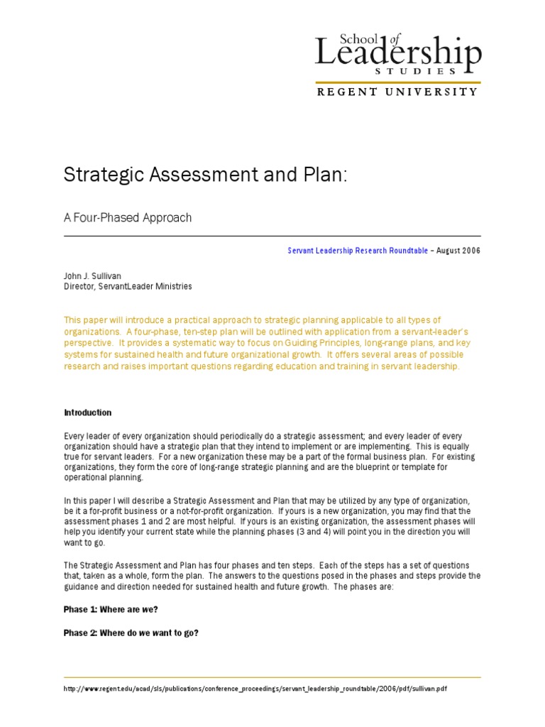 Strategic Assessment and Plan:: A Four-Phased Approach | PDF | Goal ...