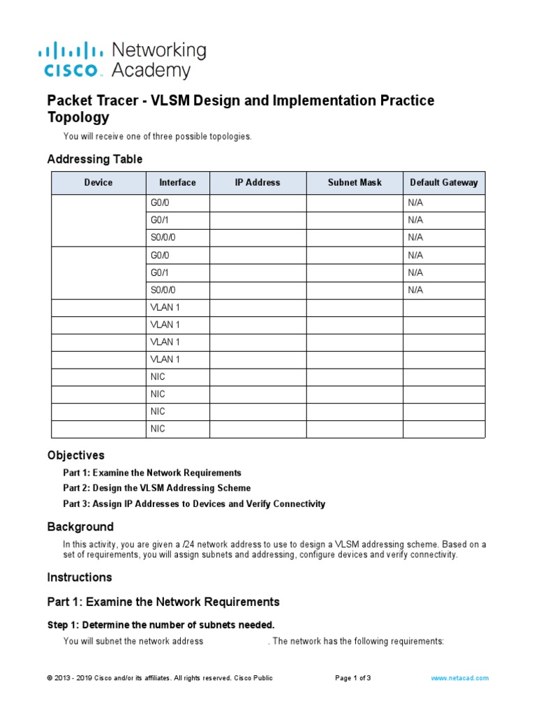 VLSM Design & Implementation Guide | PDF | Ip Address | Computer ...