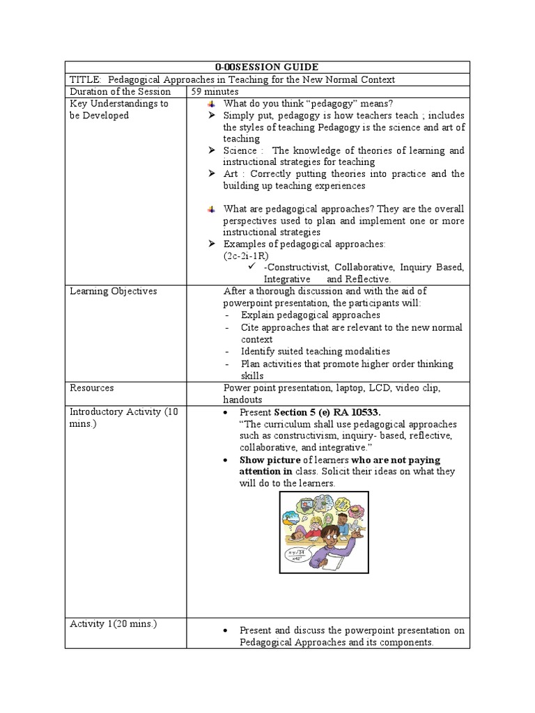Session Guide Pedagogical Pdf Pedagogy Change