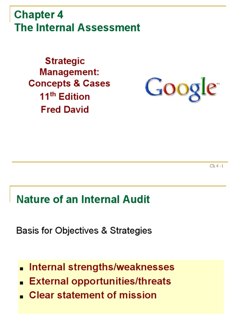 Internal Assessment in Strategic Management | PDF | Strategic ...