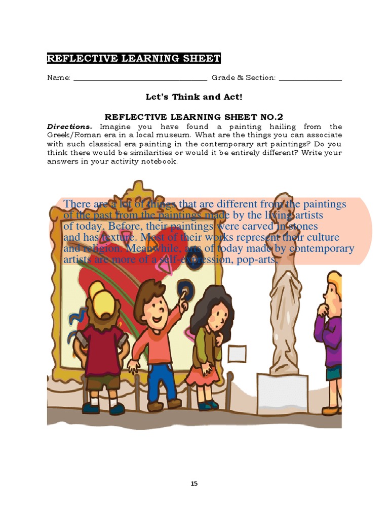 Let's Think and Act! Reflective Learning Sheet No.2 | PDF | Flexibility (Anatomy) | Behavior ...