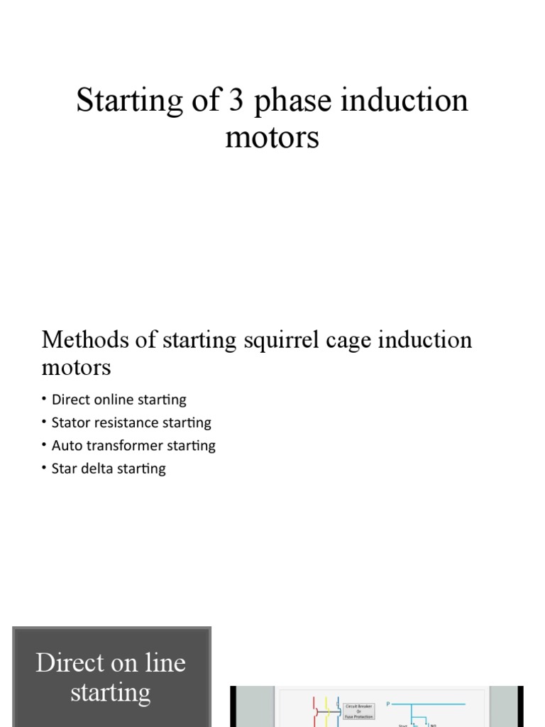 Starting Methods for Induction Motors | PDF | Electric Motor ...