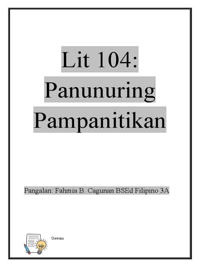 Lit 104 - Cagunan (Modyul 5) | PDF