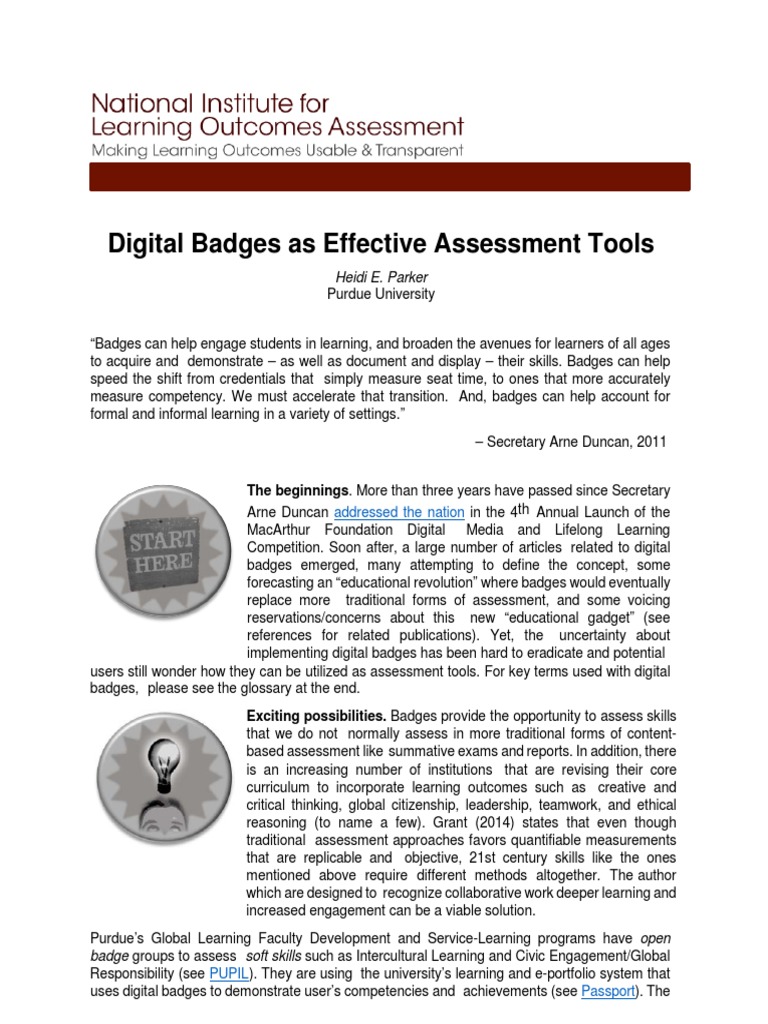 Digital Badges As Effective Assessment Tools | PDF | Educational ...