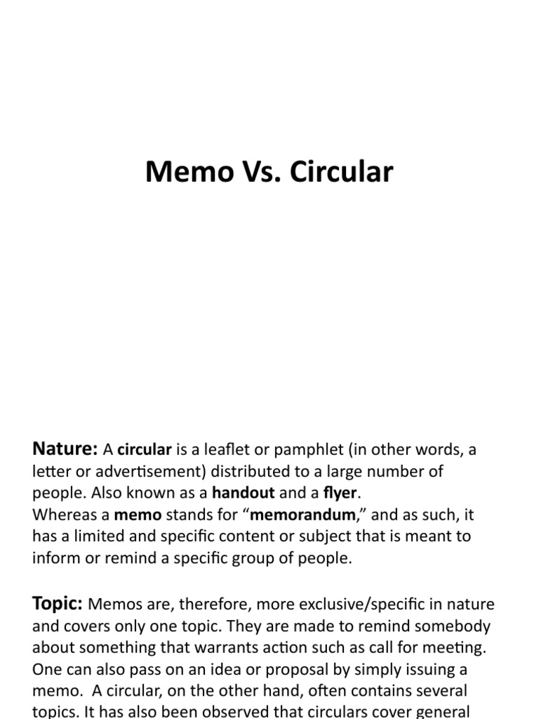 Memo Vs Circular | PDF