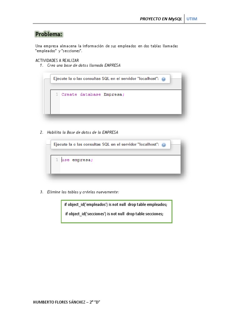 Proyecto BD Mysql | PDF | Mi sql | Bases de datos