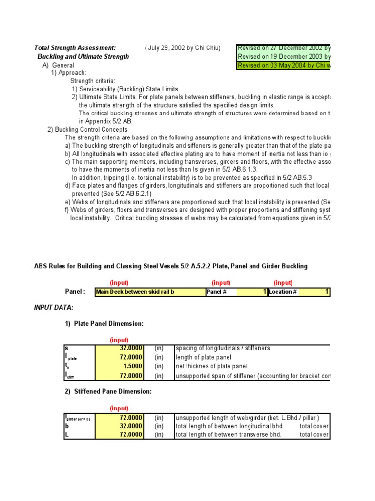 Total Strength Assessment for Buckling | PDF | Buckling | Bending