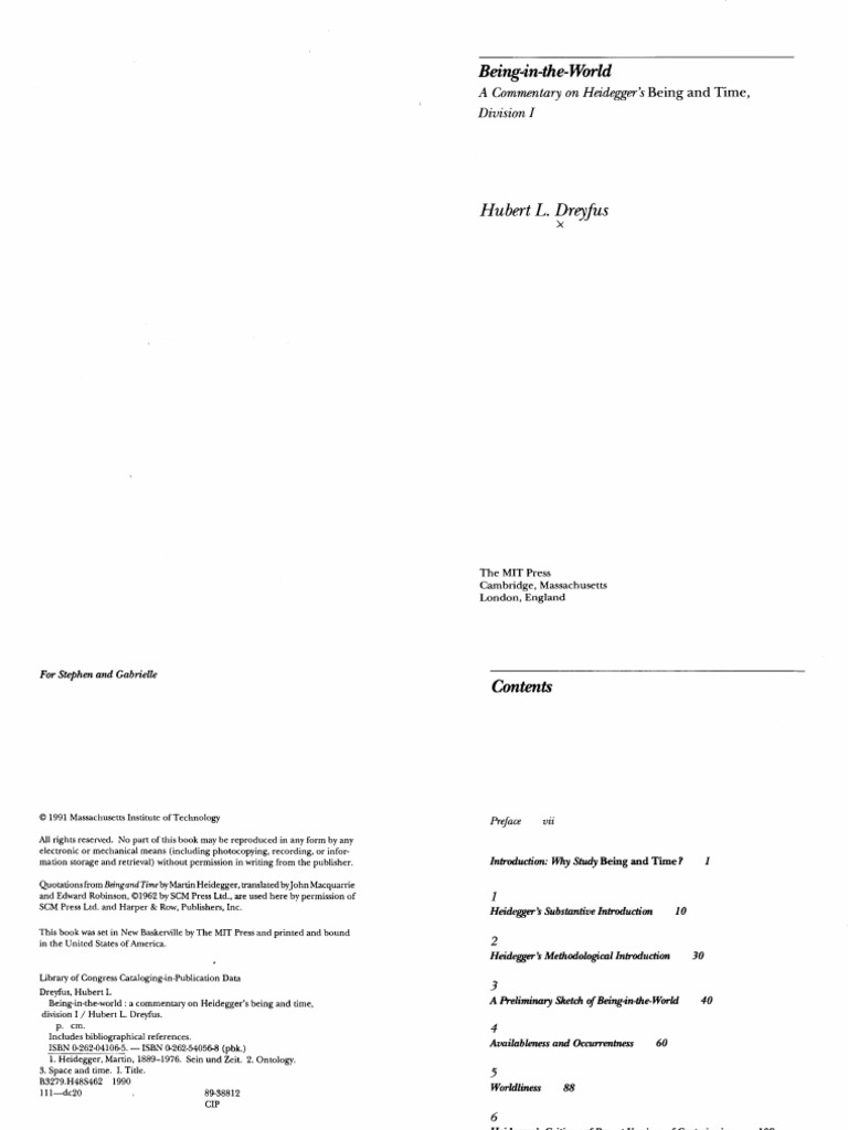 Hubert Dreyfus Being in The World | PDF | Being And Time ...