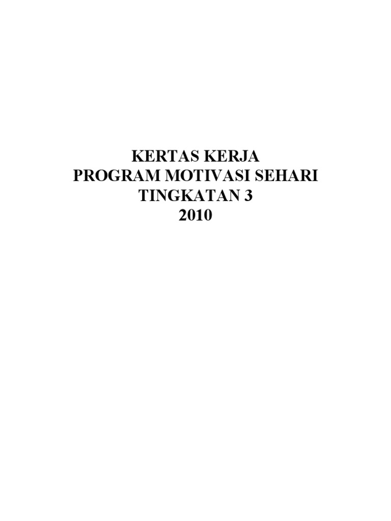Kertas Kerja Program Motivasi SPM PDF | PDF