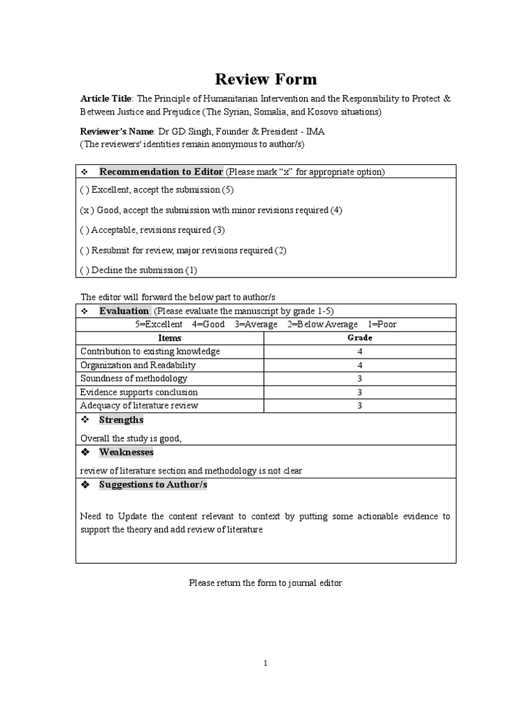 Review Form | PDF