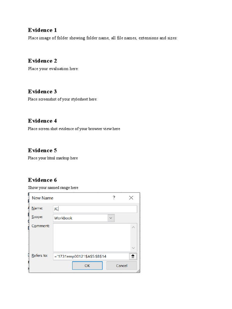 Evidence 1: Place Image of Folder Showing Folder Name, All File Names ...