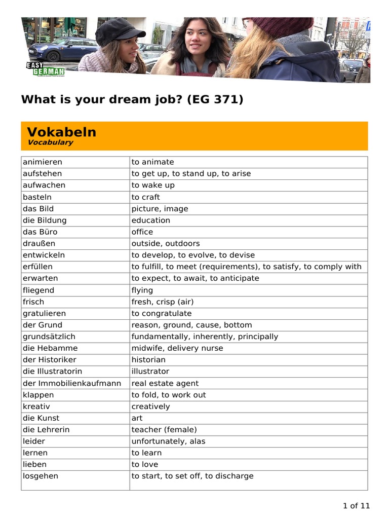 What Is Your Dream Job | PDF