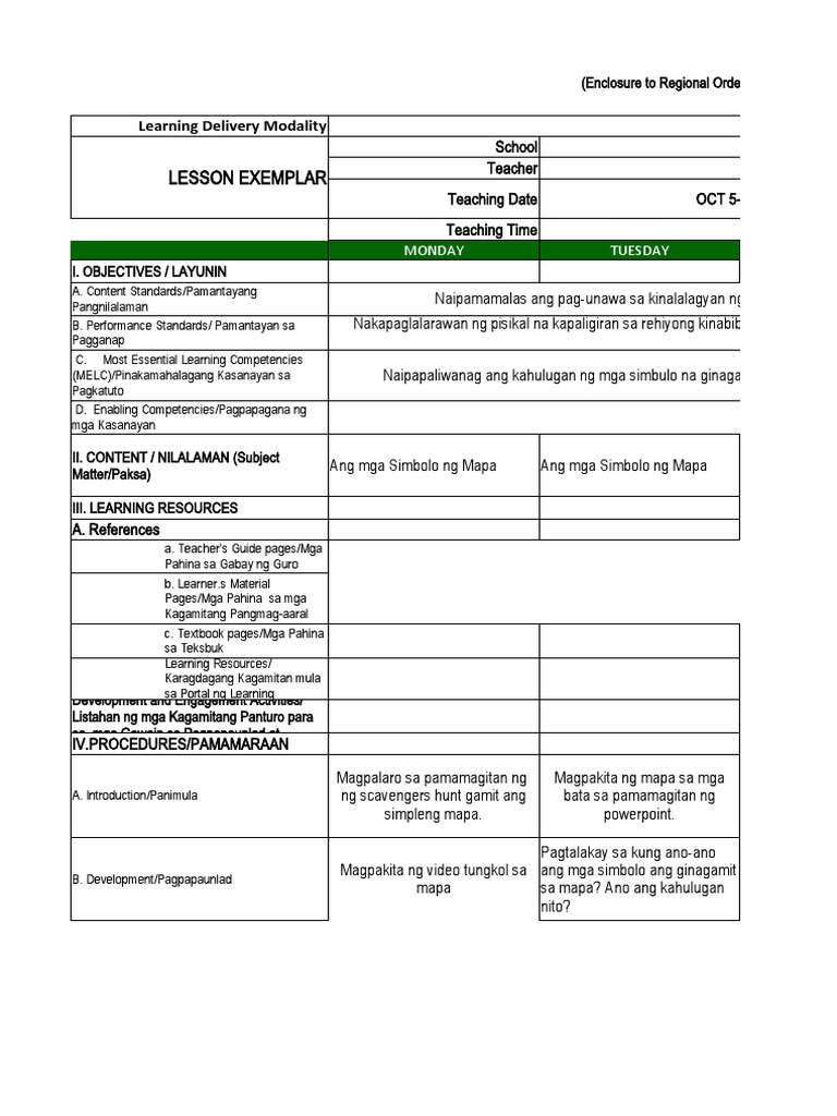 Lesson Exemplar Sample & Template | PDF
