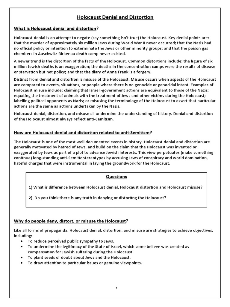 Understanding Holocaust Denial | PDF | The Holocaust | Antisemitism