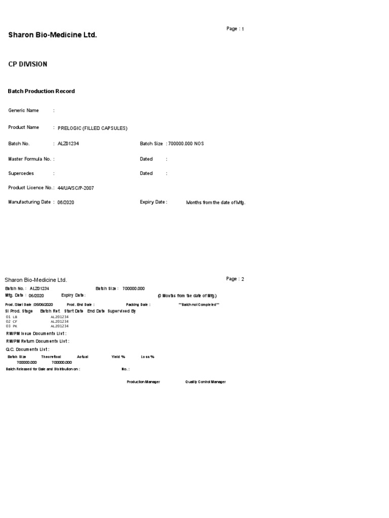 Sharon Bio-Medicine LTD.: CP Division | PDF | Computing | Business