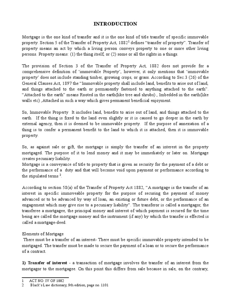 Introduction To Mortgage | PDF | Mortgage Law | Real Property Law