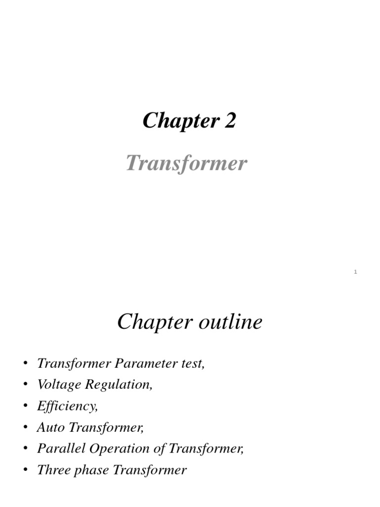 Chapter 2 | PDF | Transformer | Electrical Impedance