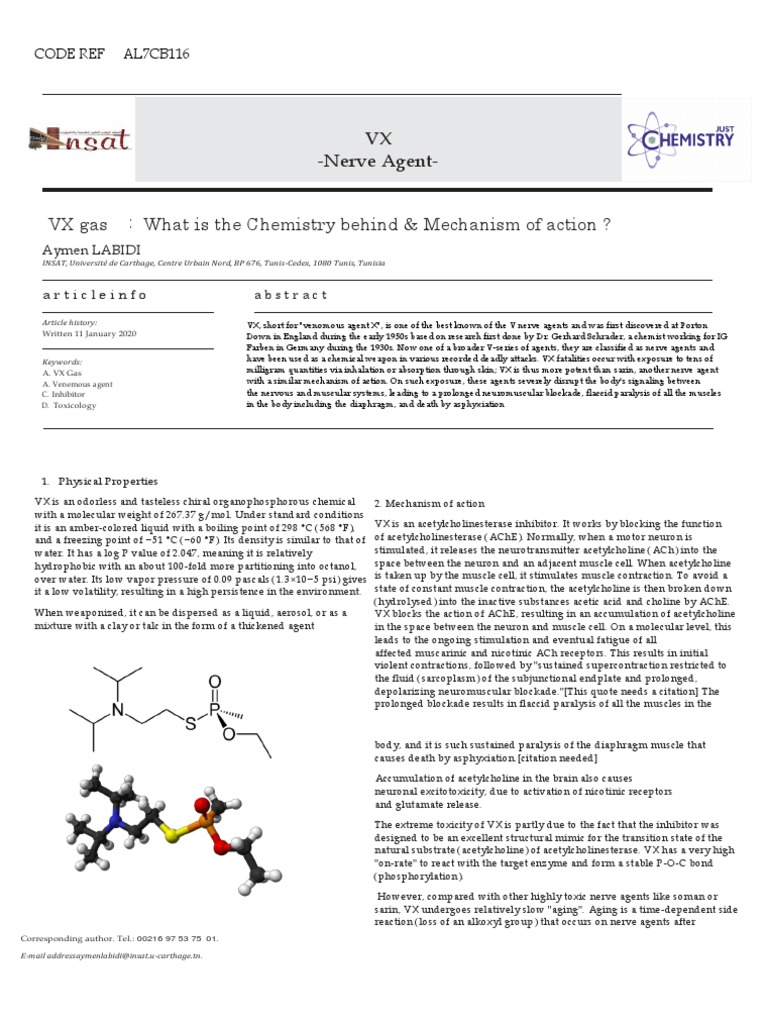 VX PDF | PDF | Vx (Nerve Agent) | Nerve Agent