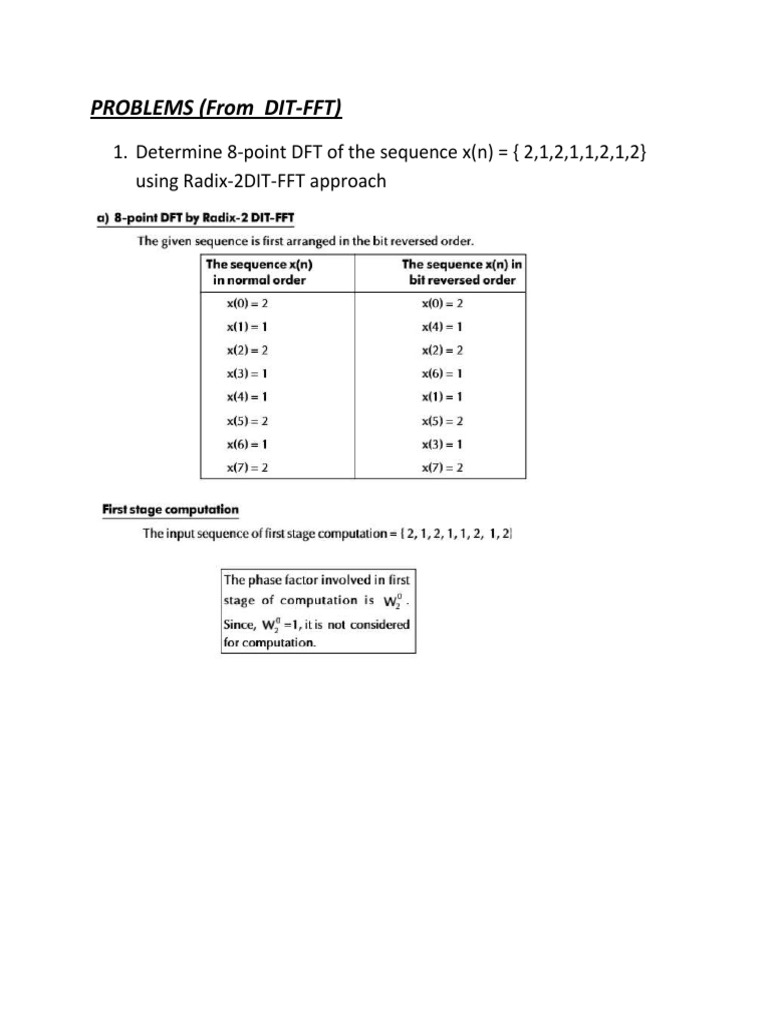 Problems Dit Fft Part 3 Pdf