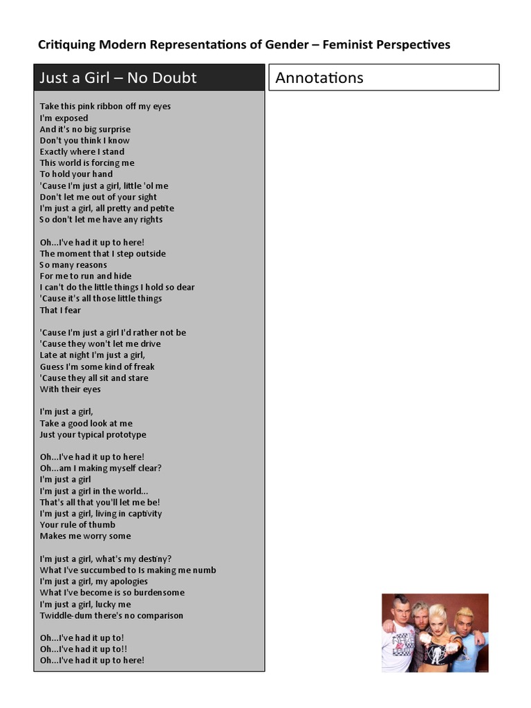 Just A Girl - No Doubt: Annotations | PDF
