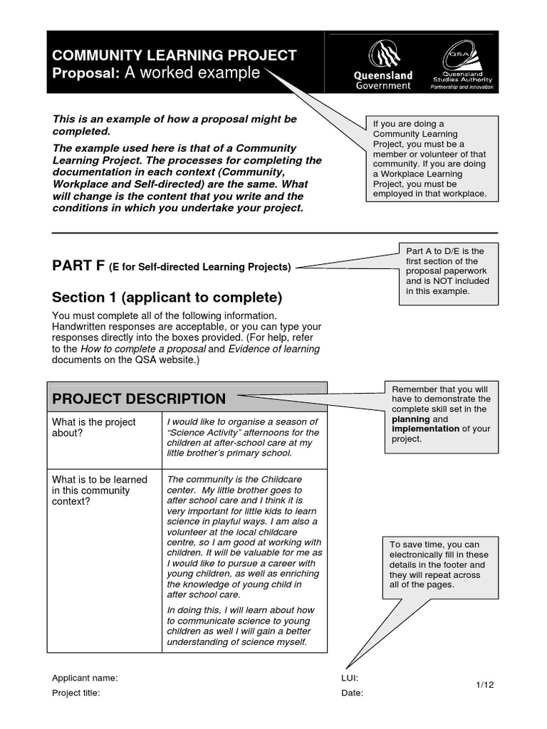 Community Project Proposal Sample PDF | PDF | Child Care | Relationships