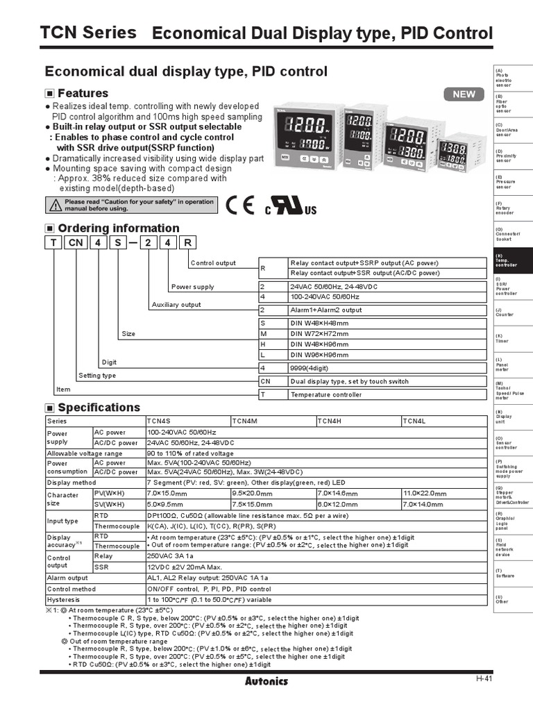 Economical Dual Display Type, PID Control | PDF | Relay | Parameter (Computer Programming)