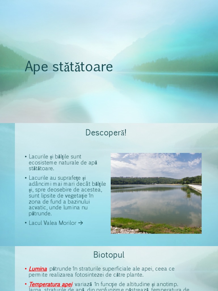 Ape Statatoare Proiect Biologie | PDF
