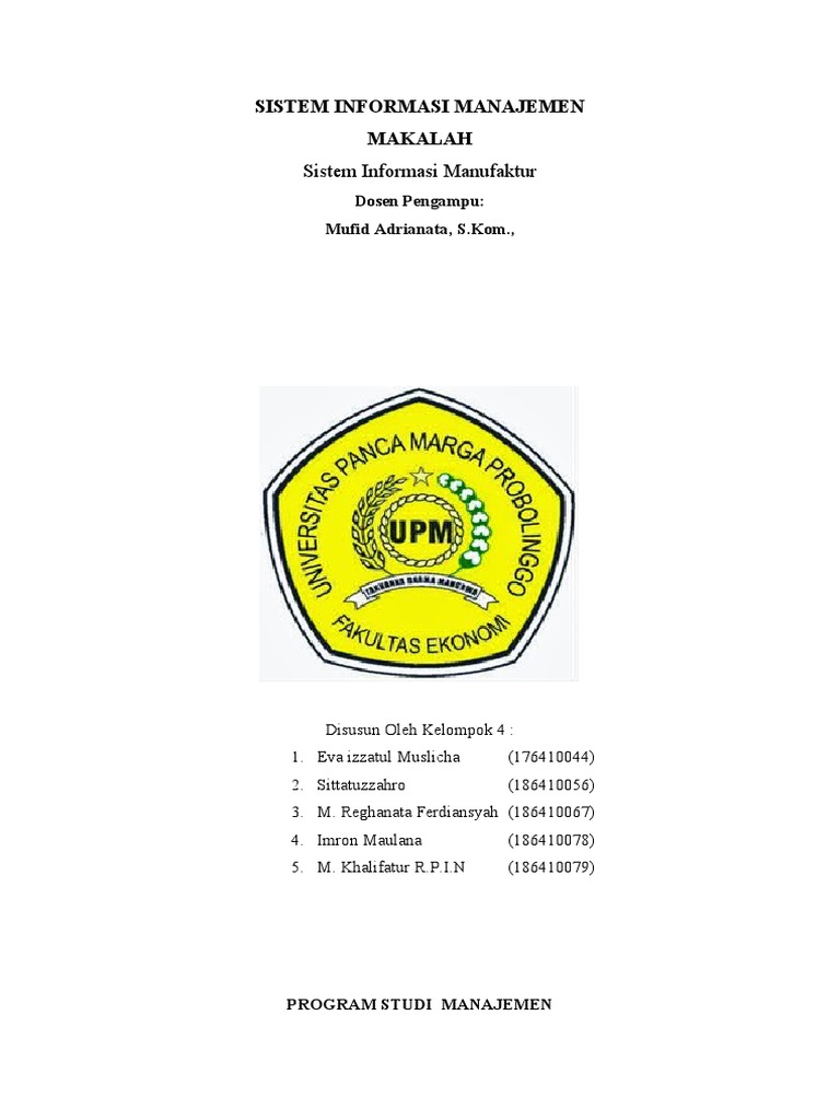 Kel 4 - MAKALAH SISTEM INFORMASI MANUFAKTUR | PDF | Komputer