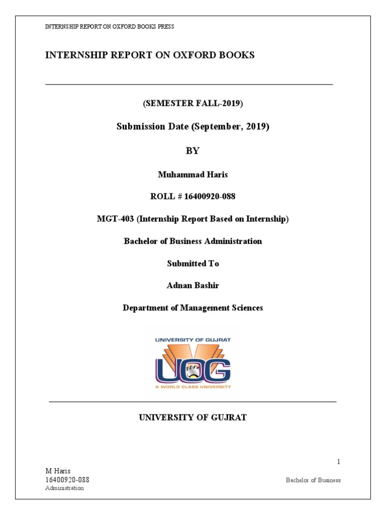 Internship Report On Oxford Books | PDF | Oxford University Press ...