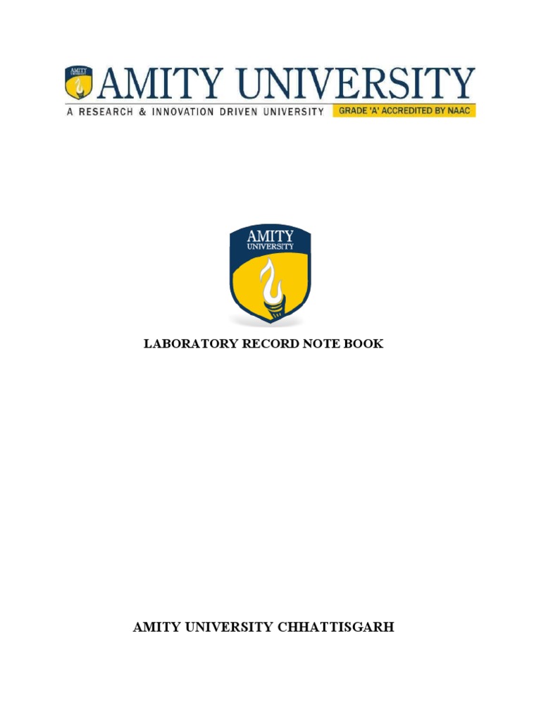 Laboratory Record Note Book: Amity University Chhattisgarh | PDF | Algorithms | Computer Programming