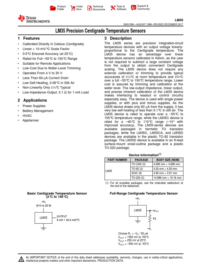 lm35 PDF | PDF | Electrostatic Discharge | Electrical Resistance And ...