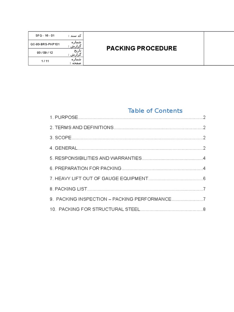 Packing Procedure PDF | PDF | Packaging And Labeling | Corrosion