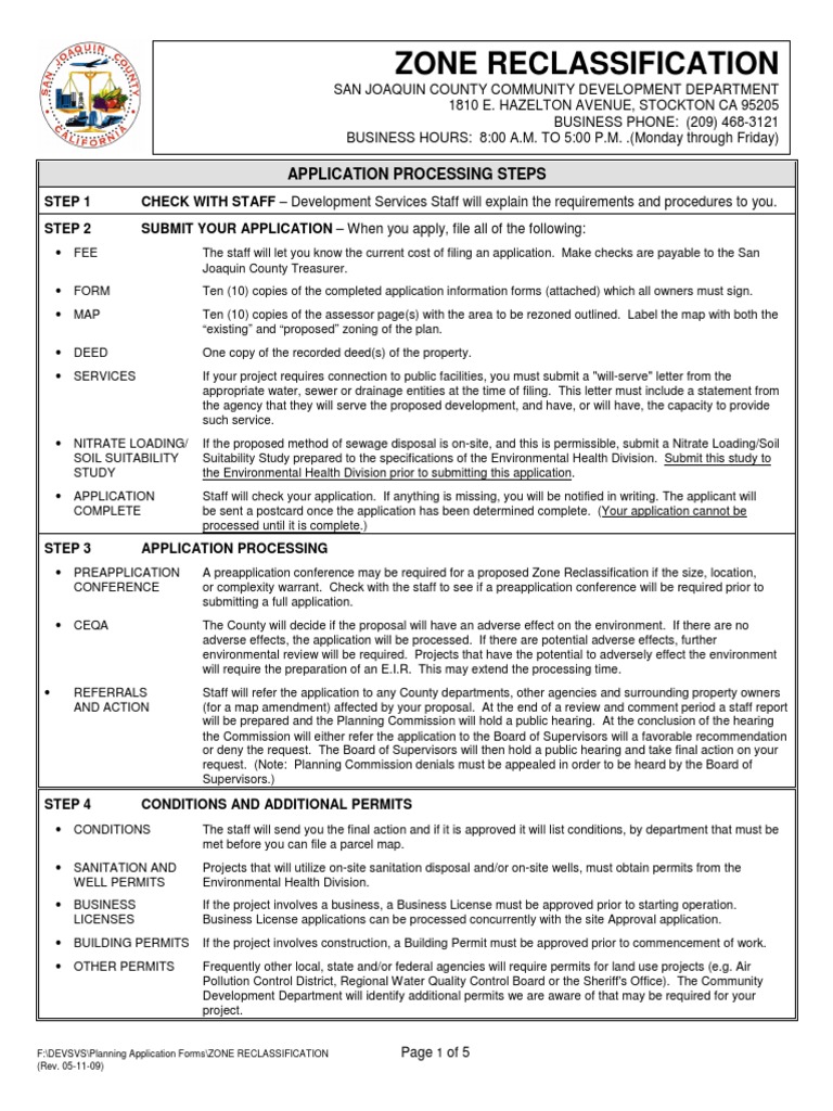 Zone Reclassification: Application Processing Steps | PDF | Drainage ...
