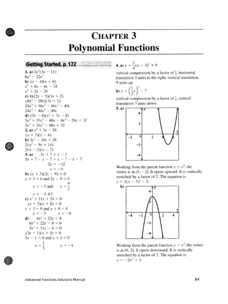 Mhf4u Chapter 3 Nelson Solutions Manual PDF | PDF