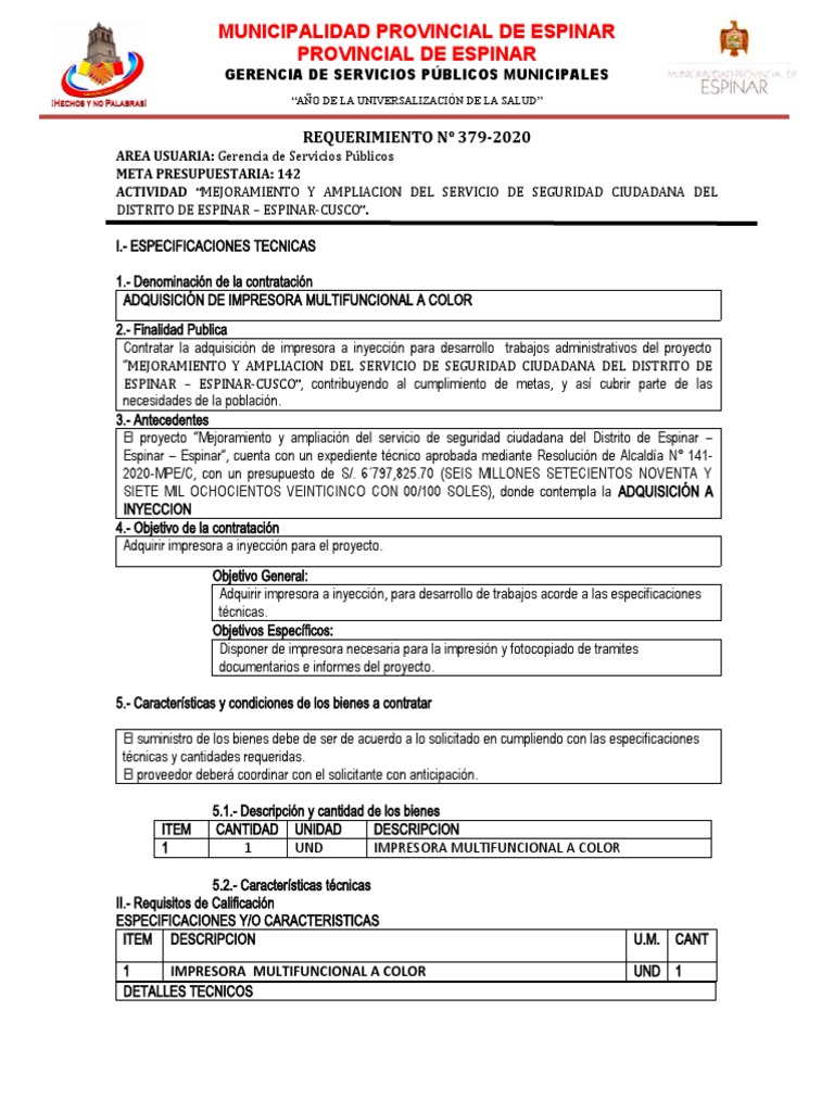 TDR Impresora | PDF | Impresora (Computación) | Gobierno