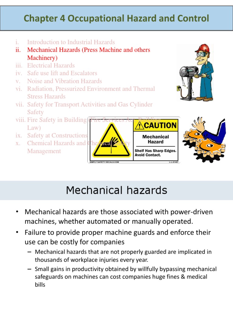 Chapter 4.2 Mechanical Hazards | Download Free PDF | Machines ...