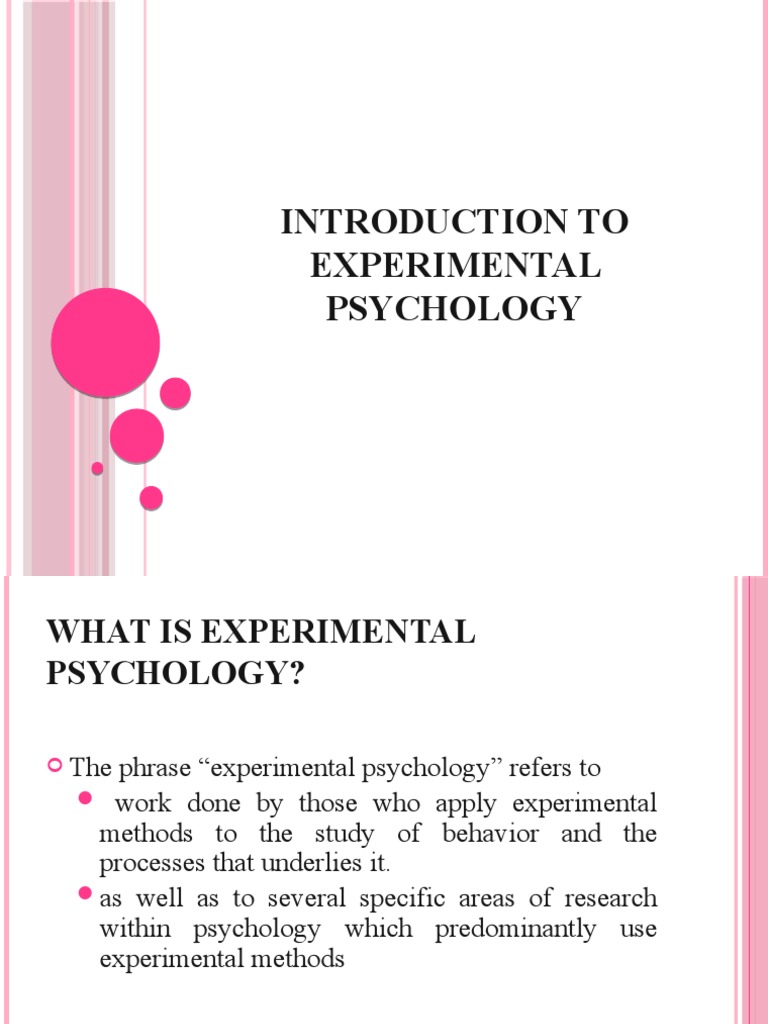 Introduction To Experimental Psychology | PDF | Experiment ...