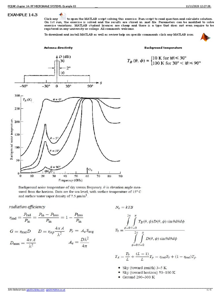 Solution To Microwave Engineering Pozar Chapter 14 Example 3 With ...