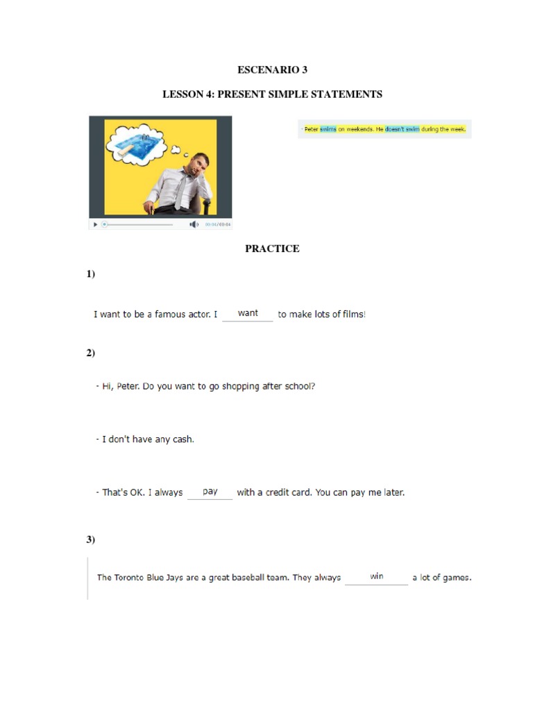 Present Simple Statements | PDF