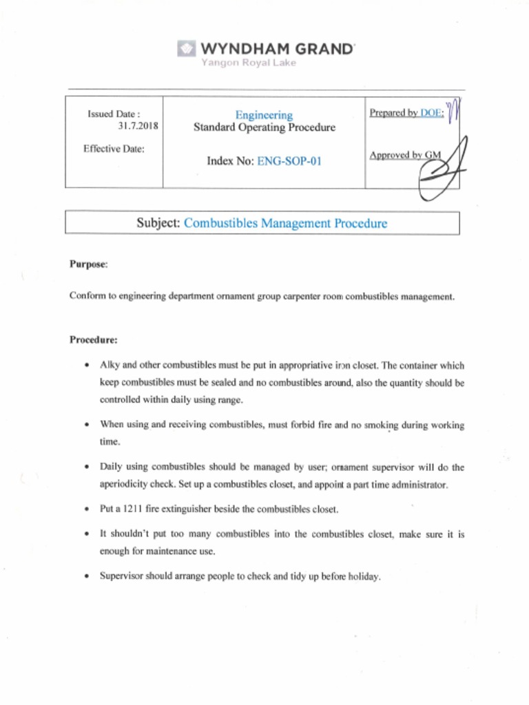 Engineering Standard Operating Procedure | PDF