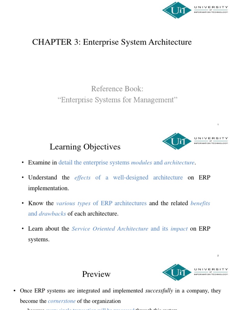 CHAPTER 3: Enterprise System Architecture: Reference Book: "Enterprise Systems For Management ...