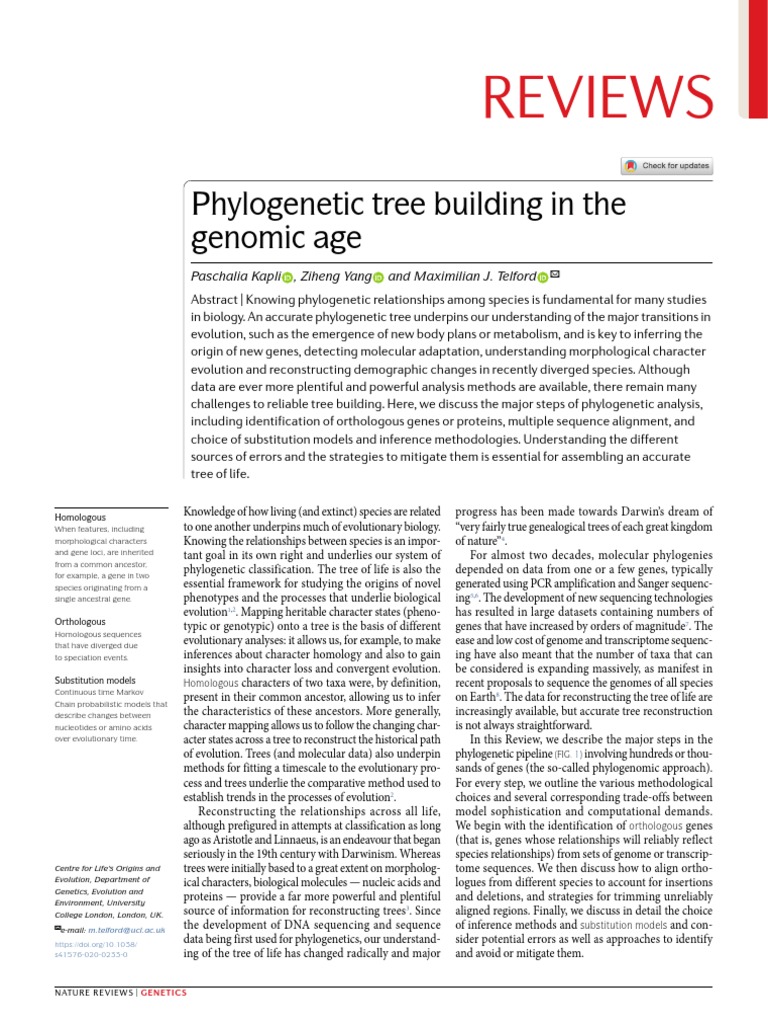 Building Phylogenetic Tree in Genomic Era | PDF | Sequence Alignment ...
