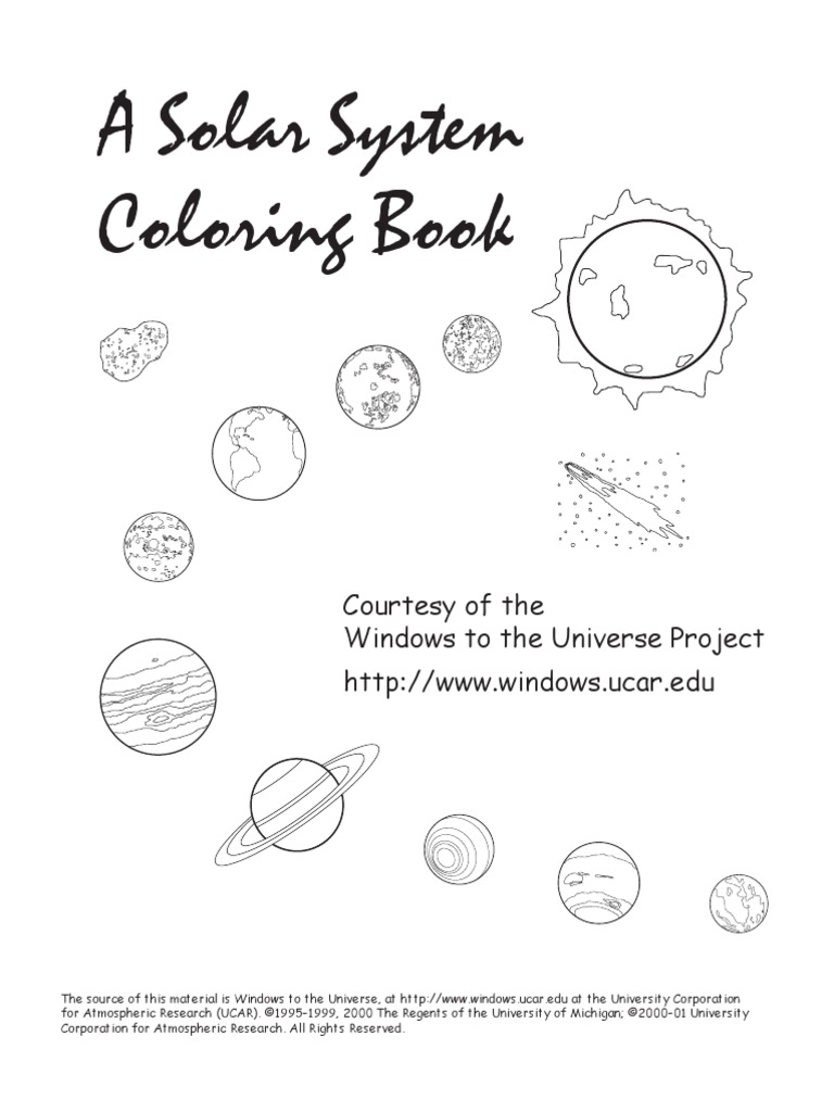 Sistemul Solar Carte de Colorat | PDF | Jupiter | Saturn