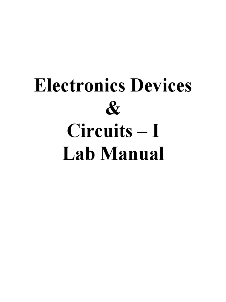 Electronics Lab Manual | PDF